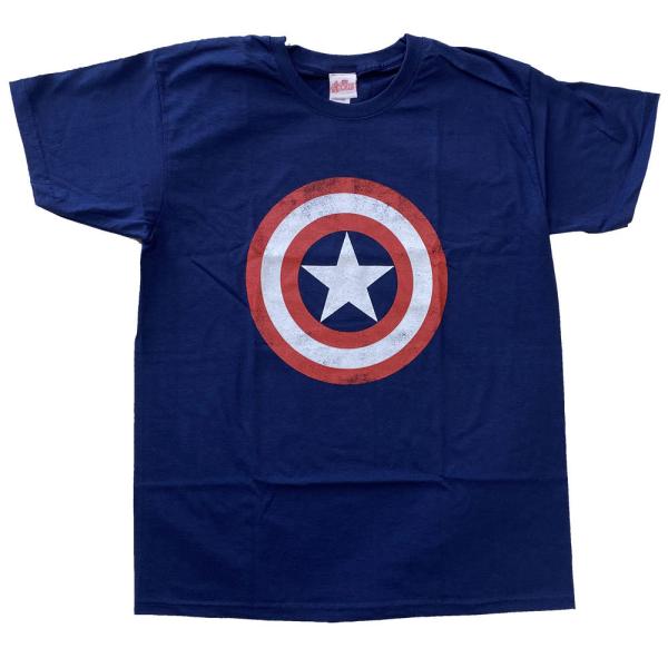 MARVEL COMIC・AVENGERS・CAPTAIN AMERICA・キャプテン アメリカ・SHIELD・Tシャツ・ アメコミTシャツオフィシャル商品　正規ライセンス商品ボディ：やや薄めの今風のボディカラー：ネイビー素材:コットン10...