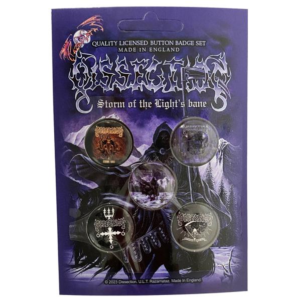 ディセクション・DISSECTION・STORM OF THE LIGHT'S BANE・BADGE SET・缶バッジセット(5個入り)バッジ直径約2.5cmサイズバッジが5個入りでリーズナブルな価格になっています。大きすぎないからバッグ、...