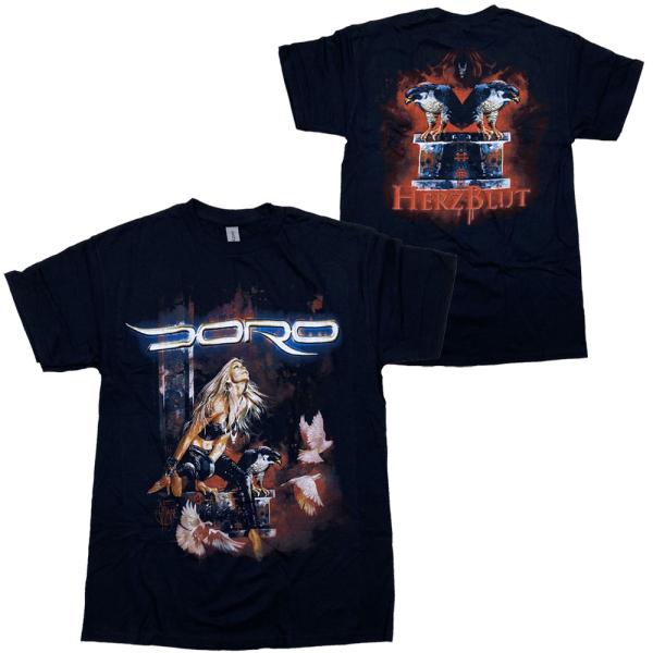 DORO・ドロ・HERZBLUT・Tシャツ・メタルTシャツ・オフィシャル商品ボディ: (一般的なヘヴィーコットンのボディです。)カラー：ブラック素材：コットン100％●ご注意：実物と色等が多少異なる場合があります。●店頭販売の為、売り切れる...