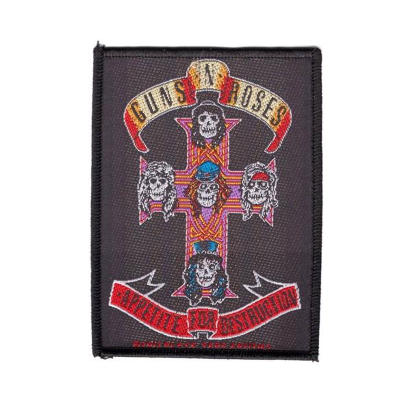 ガンズ・アンド・ロゼース・GUNS N ROSES APPETITE FOR DESTRUCTION 刺繍パッチ ワッペンワッペン刺繍パッチノリ無し縦約10cm×横約7cm、縫い付けタイプご注意：実物と色等が多少異なる場合があります。他サイ...