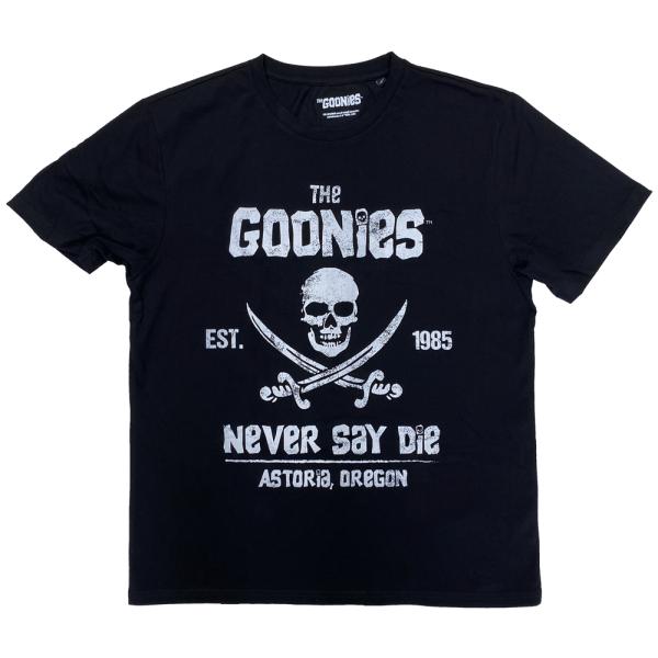 THE GOONIES・グーニーズ・NEVER SAY DIE・NEW・UK版・Tシャツ・ 映画Tシャツオフィシャル商品　正規ライセンス商品プリントタグになる等、マイナーチェンジされました。ボディ：一般的な厚さのボディ、と、やや薄めの柔らか...