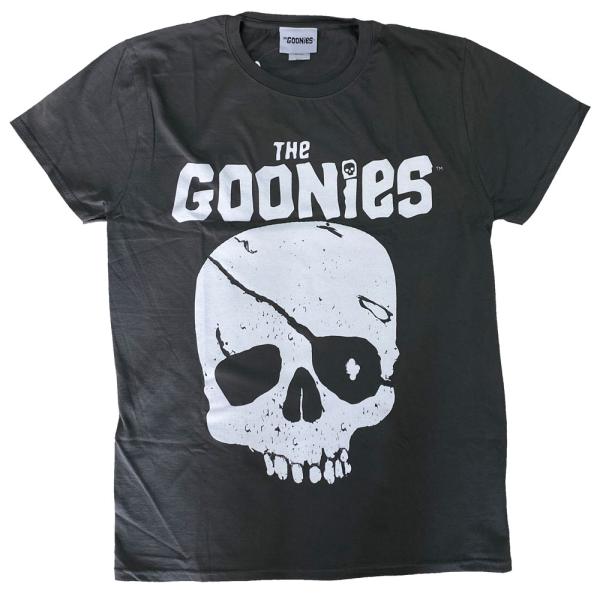 GOONIES・グーニーズ・SKULL AND LOGO・UK版・Tシャツ・ 映画Tシャツ ・オフィシャルTシャツ・S-XXLサイズ・大きいサイズオフィシャル商品　正規ライセンス商品ボディ：やや薄めの柔らかい今風のボディカラー：チャコール素...