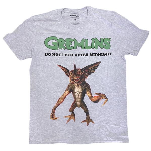 GREMLINS・グレムリン・DON'T FEED EM AFTER MIDNIGHT・Tシャツ・ 映画Tシャツ ・オフィシャルTシャツボディ：（やや薄めの柔らかい今風のボディです。）カラー：アッシュグレー素材：コットン90%ポリ10%●ご...
