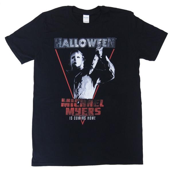 HALLOWEEN・ ハロウィン・MICHAEL COMING HOME・Tシャツ・ 映画Tシャツコットン100％ブラック●ご注意：実物と色等が多少異なる場合があります。●店頭販売の為、売り切れる場合があります。予めご了承下さい。【平均サイ...
