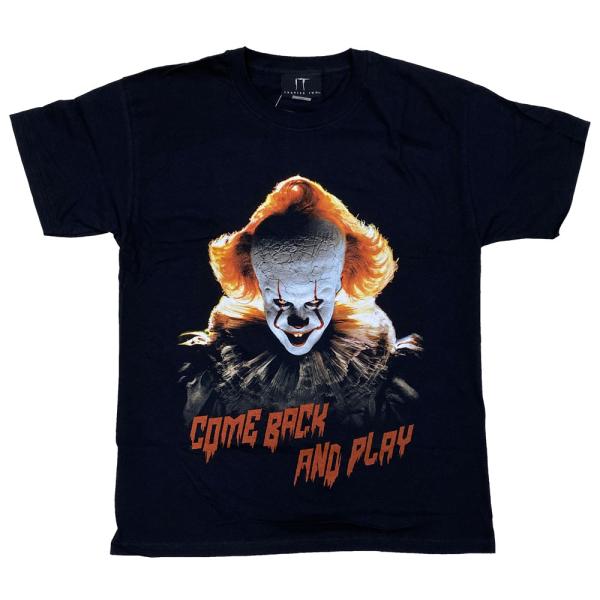 IT-Chapter 2 ・COME BACK AND PLAY・IT/イット THE END “それ”が見えたら、終わり。・オフィシャル・Tシャツ・映画Tシャツボディ：やや薄めの柔らかい今風のボディになります。カラー：ブラック素材：コット...