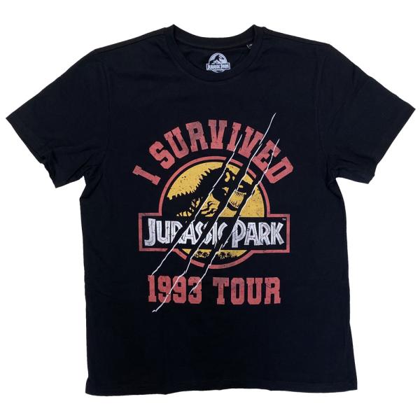 JURASSIC PARK・ジュラシック・パーク・I SURVIVED 1993 TOUR・UK版・Tシャツ・映画Tシャツオフィシャル商品　正規ライセンス商品サバイバルツアー!ボディ：一般的な厚さのボディ、と、やや薄めの柔らかい今風のボディ...