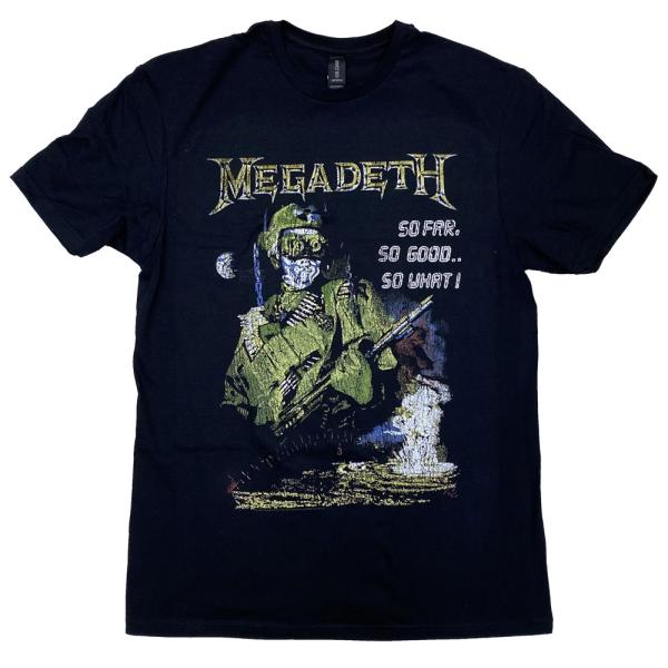 メガデス・MEGADETH・SO FAR SO GOOD.. SO WHAT!・UK版・Tシャツ・ バンドTシャツオフィシャル商品　正規ライセンス商品ボディ：GILDAN SOFTSTYLE（やや薄めの柔らかい今風のボディです。）カラー：ブ...