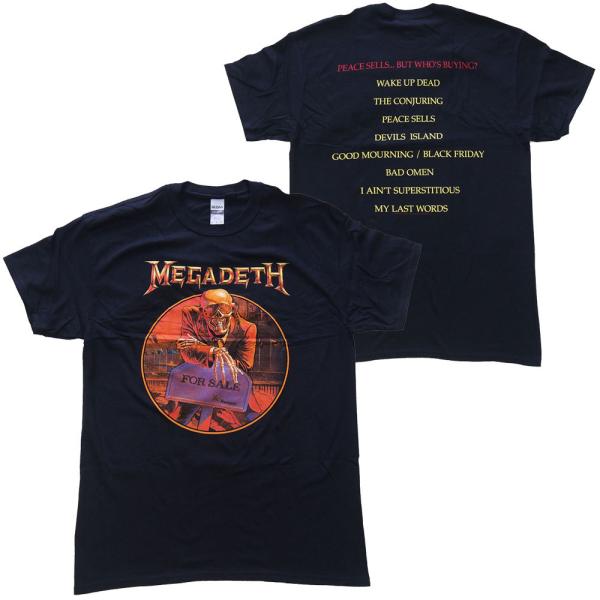 メガデス・MEGADETH・PEACE SELLS..TRACKLIST・UK版・Tシャツ・ バンドTシャツオフィシャル商品　正規ライセンス商品ボディ：一般的な厚さのボディカラー：ブラック素材：コットン100％●ご注意：実物と色等が多少異な...
