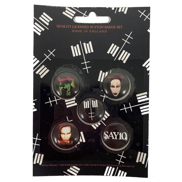 MARILYN MANSON・マリリン マンソン・CROSS LOGO・BUTTON BADGE SET・バッジ・缶バッジセット(5個入り)バッジ直径約2.5cmサイズバラだと当店で1個200円相当のバッジが5個入りでリーズナブルな価格にな...