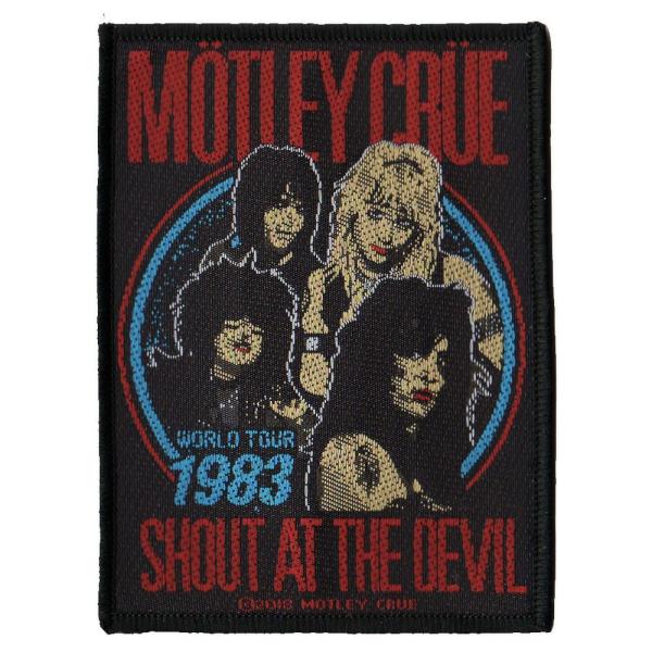 MOTLEY CRUE・モトリークルー・SHOUT AT THE DEVIL・ PATCH 糊無し 刺繍ワッペン オフィシャル パッチ縫い付けタイプ縦約10cm×横約7.4cmご注意：実物と色等が多少異なる場合があります。他サイト及び、店頭...