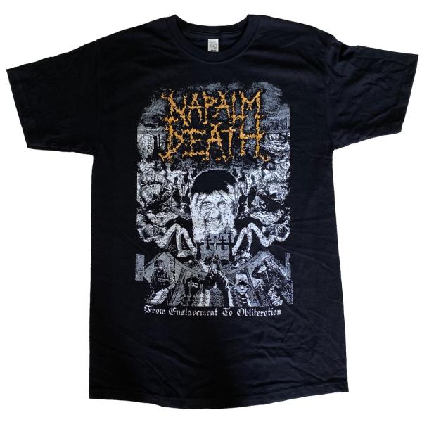 ナパーム デス・NAPALM DEATH・FROM ENSLAVEMENT TO OBLITERATION VINTAGE. USA版・Tシャツ・バンドTシャツボディ：ヘヴィーコットン　一般的な厚さのボディカラー：ブラック素材：コットン10...
