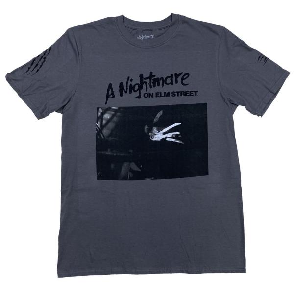 A NIGHTMARE ON ELM STREET・エルム街の悪夢・SLEEVE SCRATCH・Tシャツ・映画Tシャツ両袖にフレディのひっかき傷がプリントされております。カラー：チャコール素材：コットン100％●ご注意：実物と色等が多少異...