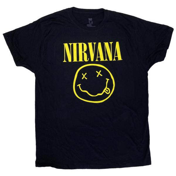 ニルヴァーナ・NIRVANA・SMILEY ONE SIDE・U.S.A.版・Tシャツ・ロックTシャツオフィシャル商品　正規ライセンス商品バックプリントなしのバージョンです。ボディ：やや薄めの柔らかい今風のボディカラー：ブラック素材：コット...