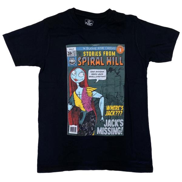 NIGHTMARE BEFORE CHRISTMAS・ナイトメア ビフォア クリスマス・SPIRAL HILL SALLY・Tシャツ・ 映画Tシャツ・オフィシャルTシャツティムバートンのダークホラーファンタジー・アメコミ風のデザイン！ボディ...
