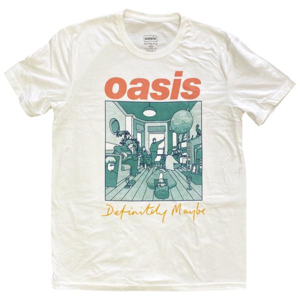 オアシス・OASIS・DEFINITELY MAYBE ILLUSTRATION・NEW・Tシャツ・ロックTシャツオフィシャル商品　正規ライセンス商品プリントタグになる等、マイナーチェンジされました。ボディ：やや薄めの柔らかいボディカラー：...