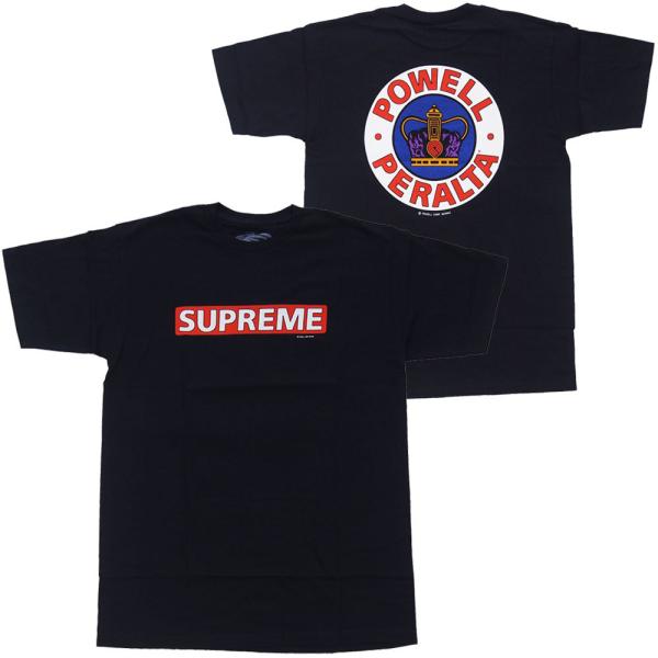 POWELL PERALTA・パウエル・ペラルタ・SUPREME・ブラック・TシャツNYのSUPREMEじゃありません！以下お読みください！Craig Stecykにより1991年に生み出されたオリジナルロゴです！91年当時POWELLPE...