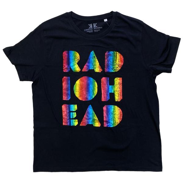 RADIOHEAD・レディオヘッド・RAINBOW CUT OUT・UK版・Tシャツ・ロックTシャツ・オフィシャルTシャツオフィシャル商品　正規ライセンス商品箔プリント。アルミ箔を貼ったようなプリントです。ボディ：やや薄めの柔らかい今風のボ...