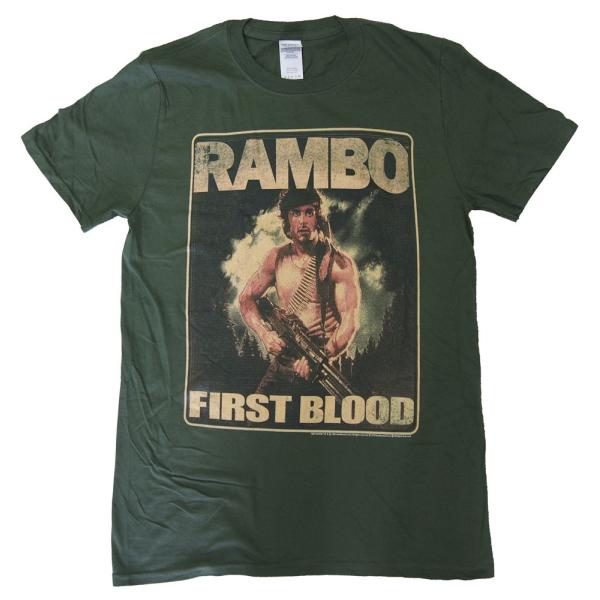 RAMBO・ランボー・LIL RAMBLINS・Tシャツ・映画Tシャツシルベスタスタローンの名作！ランボー・FIRST BLOOD!!ボディー：やや薄めの柔らかい今風のボディ素材：コットン100％カラー：ミリタリーグリーン●ご注意：実物と色...