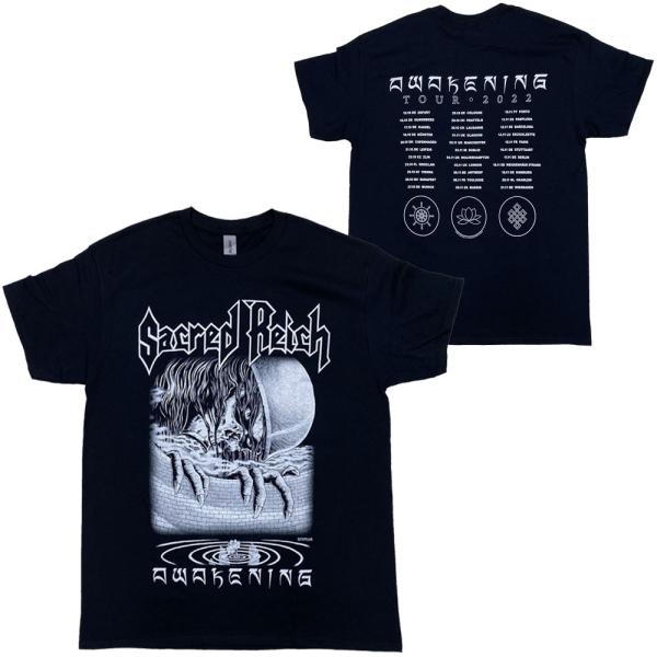 SACRED REICH・セイクレッド ライチ・AWAKENING TOUR・UK版・Tシャツ・バンドTシャツボディ：GILDAN HEAVY COTTON（一般的な厚さのボディになります。）カラー：ブラック素材：コットン100％●ご注意：...