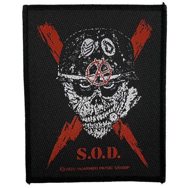 S.O.D.・STORM TROOPERS OF DEATH・エス オー ディー・SCRAWLED LIGHTNING・刺繍ワッペン・パッチ縫い付けタイプのパッチです。サイズ：高さ約10cm×横約8cmご注意：実物と色等が多少異なる場合があ...