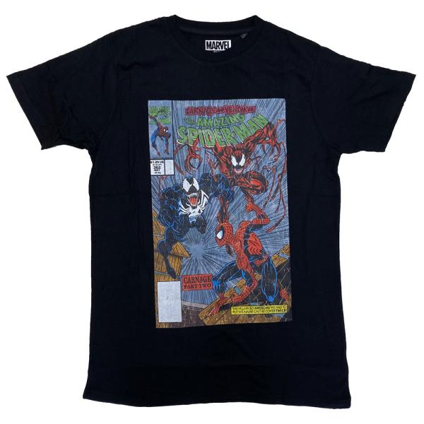 MARVEL COMICS・スパーダーマン・VENOM &amp; CARNAGE・Tシャツ・コミックTシャツボディ：やや薄めの柔らかい今風のボディカラー：ブラック素材：コットン100％ご注意：実物と色等が多少異なる場合があります。他サイト...