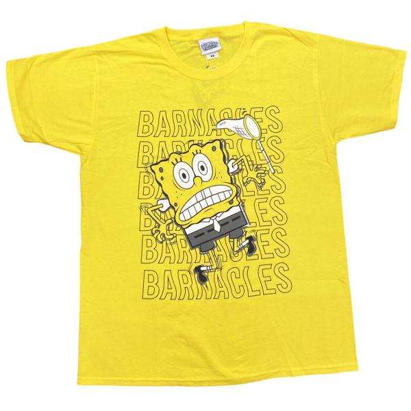 SPONGEBOB SQUAREPANTS・スポンジボブ・BARNACLES・Tシャツ・ アニメTシャツ ・オフィシャルTシャツオフィシャル商品　正規ライセンス商品ボディ：一般的な厚さのボディカラー：イエロー素材：コットン100％ご注意：実...