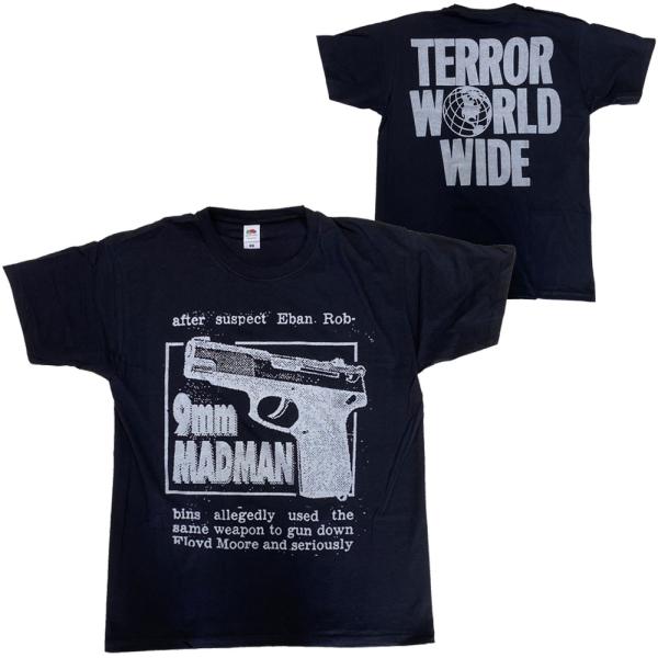 TERROR WORLDWIDE・テラーワールドワイド・9mm・Tシャツ９０年代にオールドゴースト、MANSON等と、危ない系デザインで人気だったドンロックのテラーワールドワイド。デスメタル系バンドがよく着ていました。ボディ:一般的な厚さの...