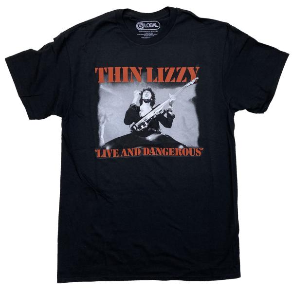 THIN LIZZY・シン・リジィ・LIVE AND DANGEROUS・Tシャツ・オフィシャルバンドTシャツボディ：一般的な厚さのボディカラー：ブラック素材：コットン100％●ご注意：実物と色等が多少異なる場合があります。●店頭販売の為、...