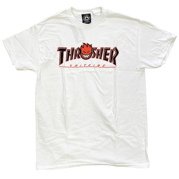 THRASHER MAGAZINE x SPITFIRE・スラッシャー・スピットファイアー・コラボ・BIG HEAD・ホワイト・Tシャツ・正規品スラッシャーとスピットファイアーのコラボ商品が入荷！限定商品です。ボディ：ヘヴィーコットン　一般...