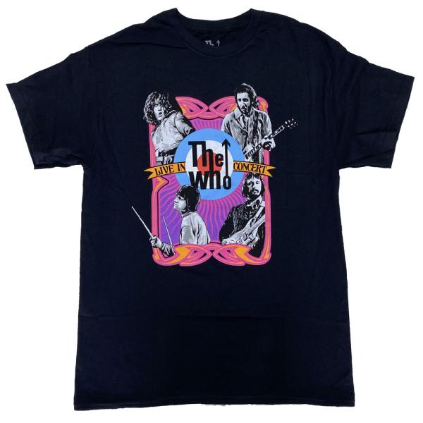 THE WHO・ザ フー・LIVE IN CONCERT・USA版・Tシャツ・ロックTシャツ・バンドTシャツオフィシャル商品　正規ライセンス商品ボディ：ヘヴィーコットン・一般的な厚さのボディカラー：ブラック素材：コットン100％●ご注意：実...