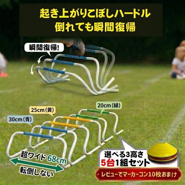 倒れても起き上がるハードル倒れたハードルを直す手間が不要。練習時間 人員を最大限に活用軽量でコンパクトなリターンハードルリターンハードルは倒れても起き上がる構造のハードルです倒れても元に戻す手間が省けるので、効率の良いハードルトレーニングが...