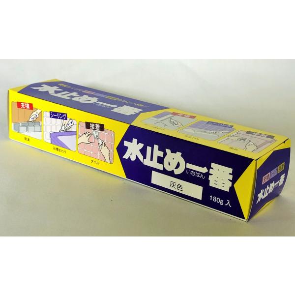 取寄せ商品の為、発送までに2〜3日営業日かかります●商品名日本特殊塗料　水止め一番　止水接着剤　180ｇ　灰色●商品詳細【乾燥時間（20℃）】12時間【用途】・壁のひびわれ、すき間の充填、浴槽、水槽、配水管などの水漏れ個所の止水・さらに表札...
