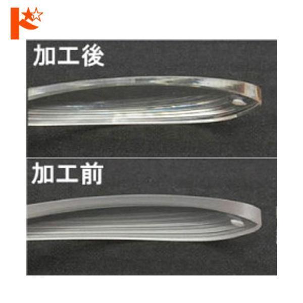 ツーポイントフレーム、ナイロールフレームなどはレンズがむき出しなので特に近視の方はレンズの周りが厚くなりレンズの厚みが目立ちます。そこで鏡面仕上げにすると見栄えが良くなり高級感が増します。見栄え的には綺麗で良いのですが側面から光が入り乱反射...