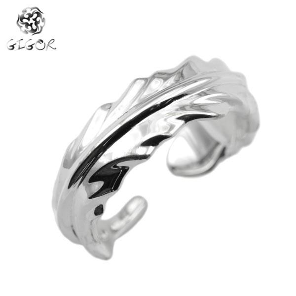 メンズシルバーアクセサリー ブランド 『 GIGOR ( ジゴロウ ) 』フェザーを銀の曲線美により表現した上品なリング■素材：silver925■リングサイズ：7号〜25号　■スペック　幅 7mm厚さ 2mm重さ 8.5g■付属品：ボック...