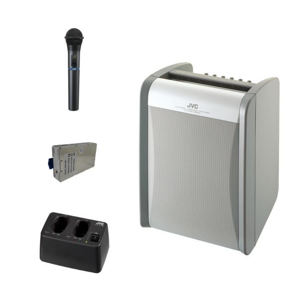 【インボイス対応済】★ポータブルワイヤレスアンプ本体★ハンド型ワイヤレスマイク★シングルチューナー★充電器※CD再生機能はありません。【セット内容】・PE-W50B×1（ポータブルワイヤレスアンプ）・WM-P970×1（ハンド型ワイヤレスマ...