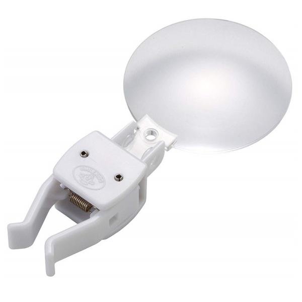 指に差し込むだけの簡単取付けのルーペです。倍率約2.5倍、直径46mmの大きなレンズで見えやすく、重さ約14gと軽いので指が疲れにくいです。指に固定するから両手が自由に使えます。針の穴が大きく見えるから糸通しにも便利です。スマホなど画面の文...