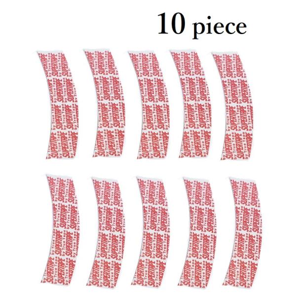 レース上にも貼り付けることができる強力粘着テープ。ボンドよりも使いやすいためお勧めの商品です。数量: 10ピース取り換え目安：1週間〜3週間機能: 防水、防汗、抗アレルギー、長持ち跡がなく、お手入れが簡単です