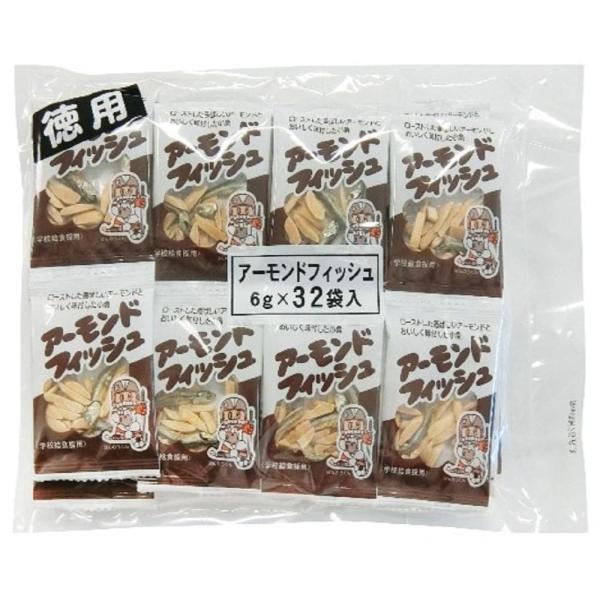 【原材料】アーモンド（米国産）、煮干し（いわし（国産）、食塩）、砂糖、醤油（小麦・大豆を含む）、ごま学校給食でお馴染みのアーモンドフィッシュです。1袋（6ｇ当たり）熱量：27kcal、たんぱく質：2.5ｇ、脂質：1.2ｇ、炭水化物：1.6ｇ...
