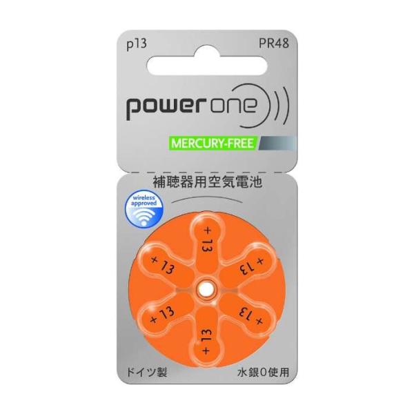 補聴器用空気電池 PR48(13) 6粒入りです。有効期限が2年以上ある製品をご用意いたします。ドイツ製。シーメンス・oticon・WIDEX・NJH・starkey等各メーカー補聴器のPR48(13)電池使用機種に対応。
