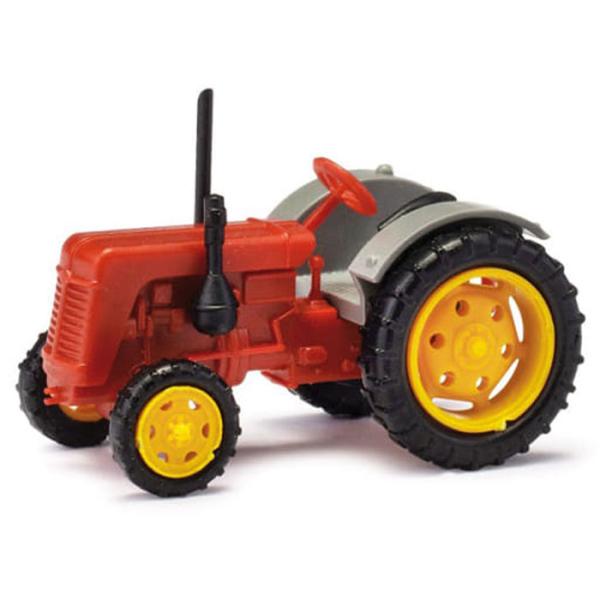 1/16スケールのミニカー。BUSCH 1/160 トラクター レッド。