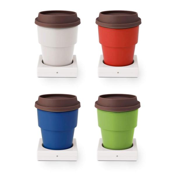 オフィスでいつまでもあったかいコーヒーを！USBインサートカップウォーマー。カラーバリエーションは、アイボリー(JAN：4511677109324/品番：GH-CUPA-IV)、レッド(JAN：4511677109331/品番：GH-CUP...