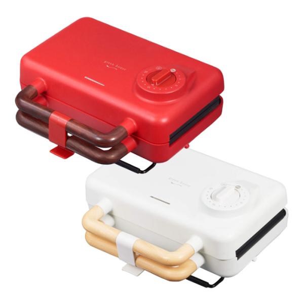 美味しいホットサンドを自宅で！大きく広げてホットプレートのように使える平面プレート付属。みんなで食べられる2枚焼き。便利な電源ON/OFFスイッチ・タイマー&amp;温度過昇防止装置付き。縦置き収納でコンパクト。プレートを本体から取り外して...