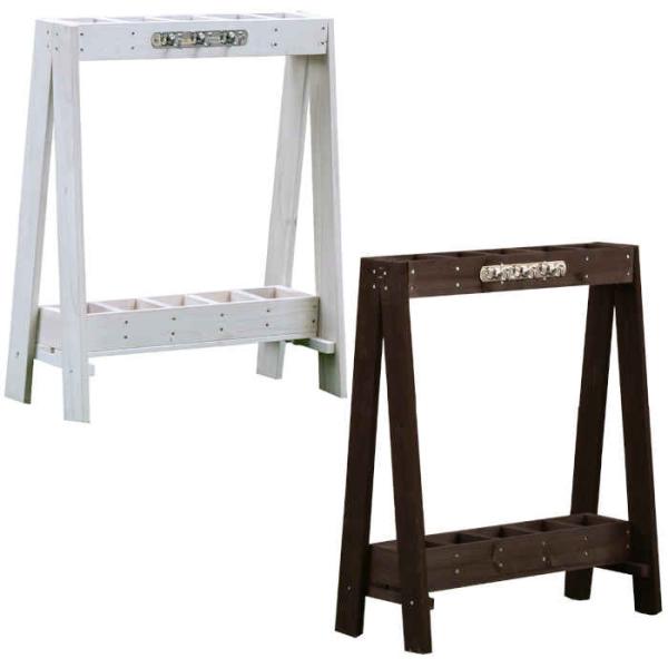 杉 スリム 省スペース ガーデニンググッズ 園芸用品 掃除道具 収納 三連フック付き ガーデンファニチャー ツールスタンド。カラーは、ダークブラウン（4515085023104/TOST-720DBR）、ホワイト（4515085025931...