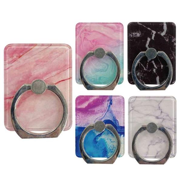 マーブルスマホリング。ライトピンク（4516023781469：OSD-12LPK）、ピンクブルー（4516023781476：OSD-12PKBL）、ブラック（4516023781483：OSD-12BK）、パープルブルー（4516023...