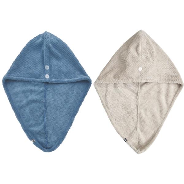 濡れた髪を包み込みだけで、驚きの吸水力で素早くヘアドライ。ドライヤーの時間を短縮できるので、髪へのダメージを軽減、節電対策にも。大人っぽいブルーとベージュの2色展開です。カラーバリエーションは、BLUE（A567BL/45163440968...