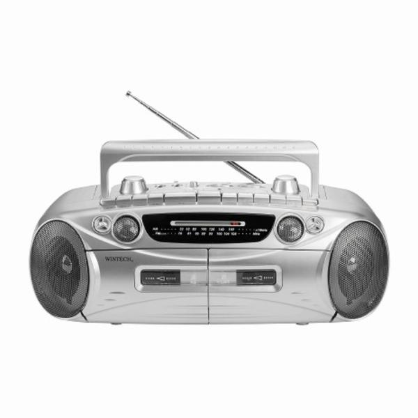 【ダブルカセット搭載、なのにコンパクトサイズ】A、Bのダブルカセットデッキ（Bは録音対応）を搭載しているので、カセットのダビングに使えます。【マイク端子搭載】外部マイク（別売り）を使えば、カラオケや、マイクミキシング録音もできる。内蔵マイク...