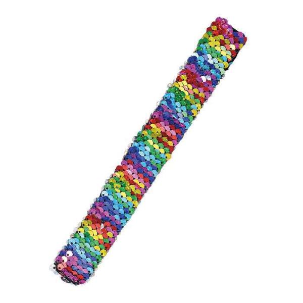 スパンコールリストバンド。カラーは、レインボーｘシルバー（4521718147789：14778）です。