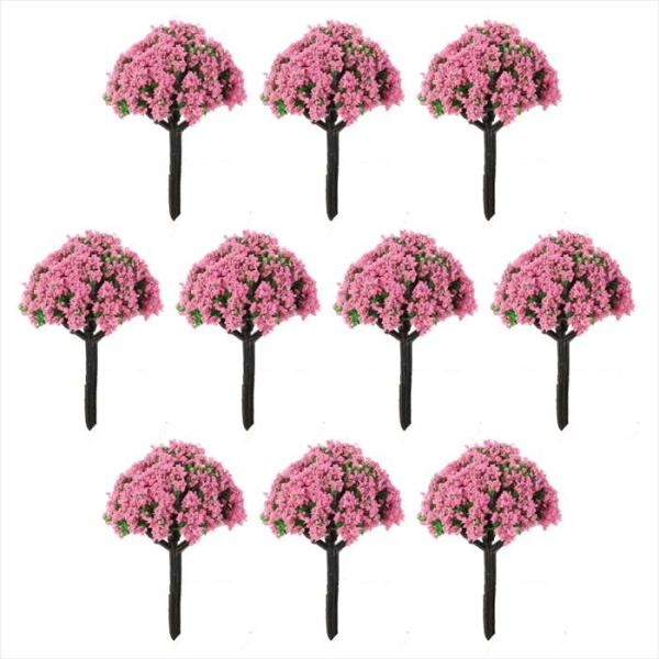 ジオラマに命を吹き込むミニチュア模型のシリーズです。ピンクの花がたくさん咲いた樹木の模型です。