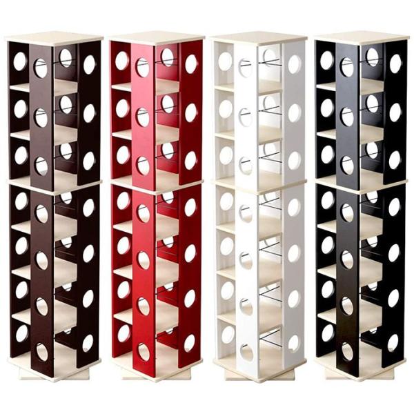 回転式の本棚！回転コミックラック7段タイプ。カラーバリエーションは、ダークブラウン(JAN：4535306147907/品番：SWK-7--DBR)、レッド(JAN：4535306147921/品番：SWK-7--RD)、ホワイト(JAN：...