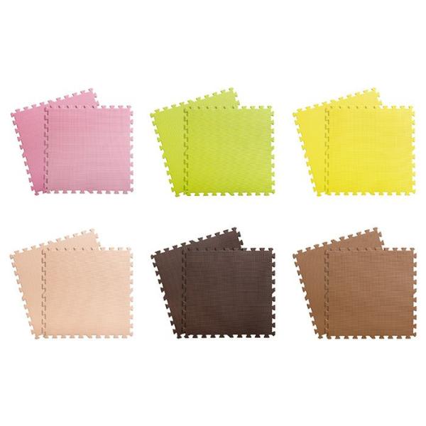 セッティングしやすい大判サイズのジョイントマット8枚タイプ。カラーバリエーションは、ピンク(JAN：4535306173821/品番：JMT-8--PK)、グリーン(JAN：4535306173845/品番：JMT-8--GE)、イエロー(...